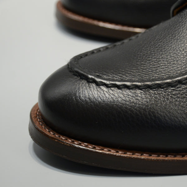 #15078WE HEAVY STITCHING MOC TOE EMBOSS BLACK – WHEELROBE